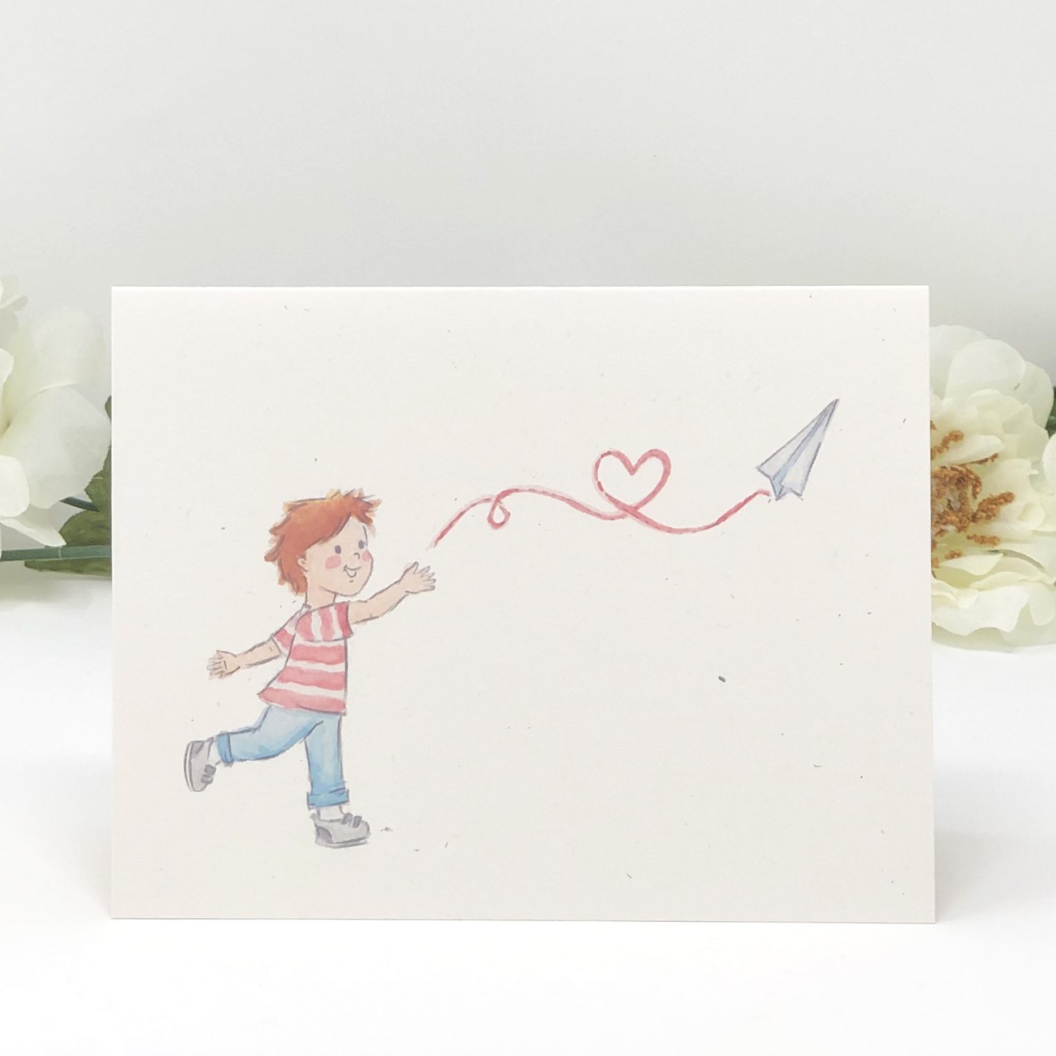 Paper Airplane Printed Card - Evelin T Designs