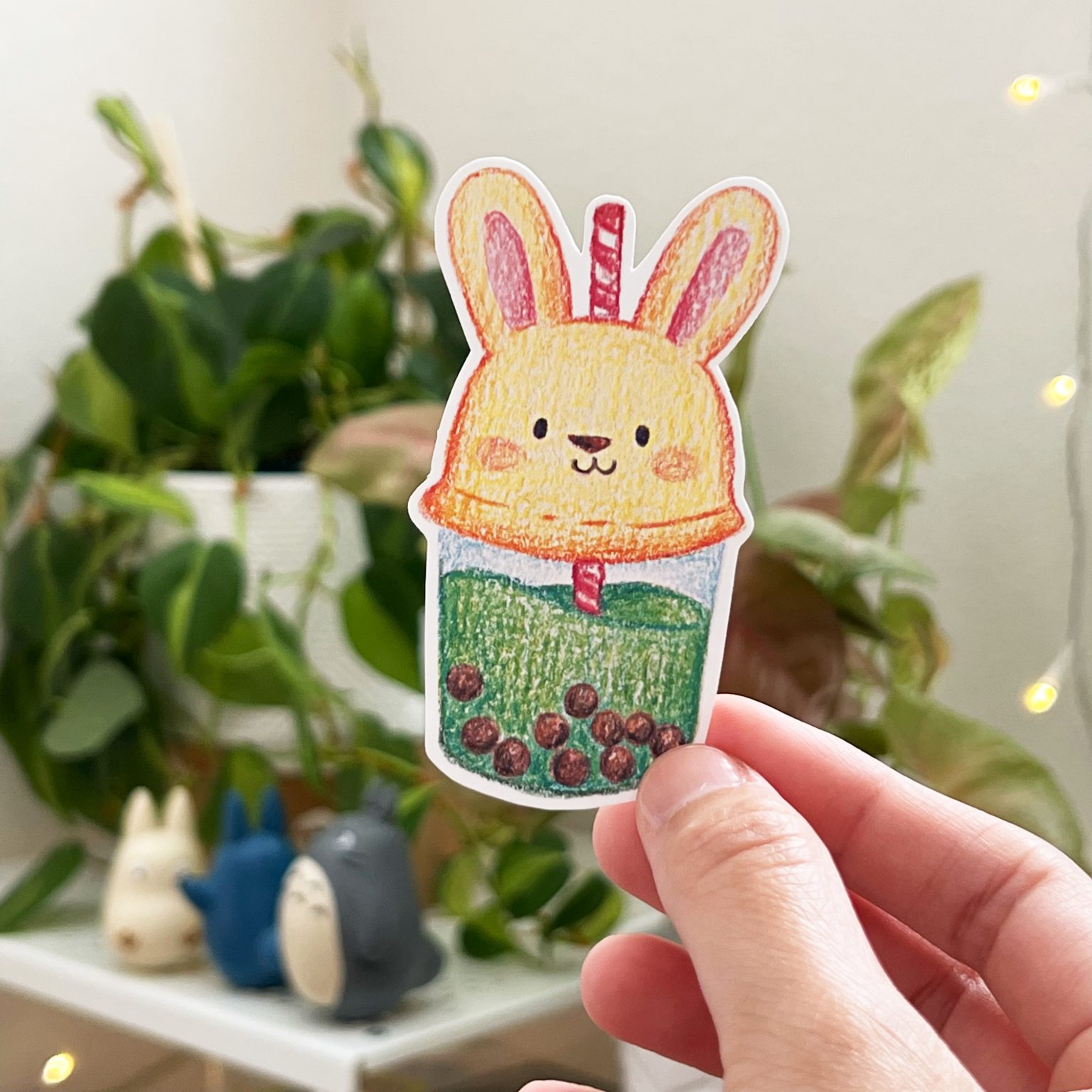 Boba Bubble Tea Bunny Vinyl Die Cut Sticker - Evelin T Designs